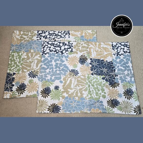 MK Home | Bedding | Mk Home Mk Collection Modern Blue Beige Floral ...